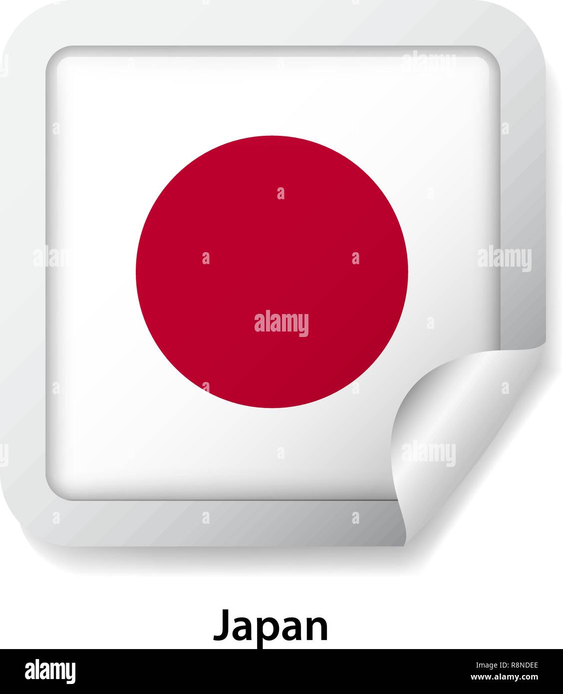 Flag of Japan. Round glossy sticker Stock Vector Image & Art - Alamy