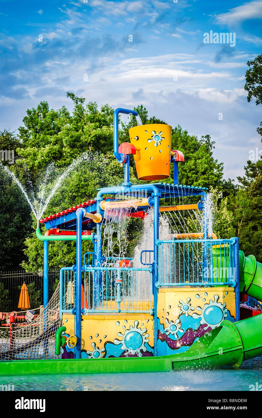 A water slide is pictured after hours at Browns Mill Family Aquatic ...