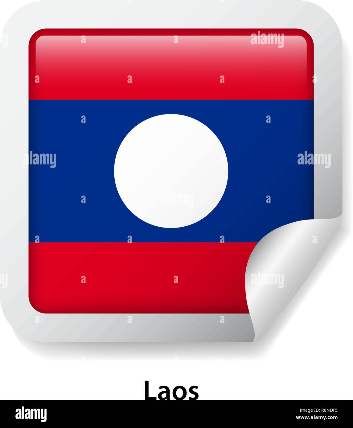 Flag of Laos. Round glossy sticker Stock Vector Image & Art - Alamy