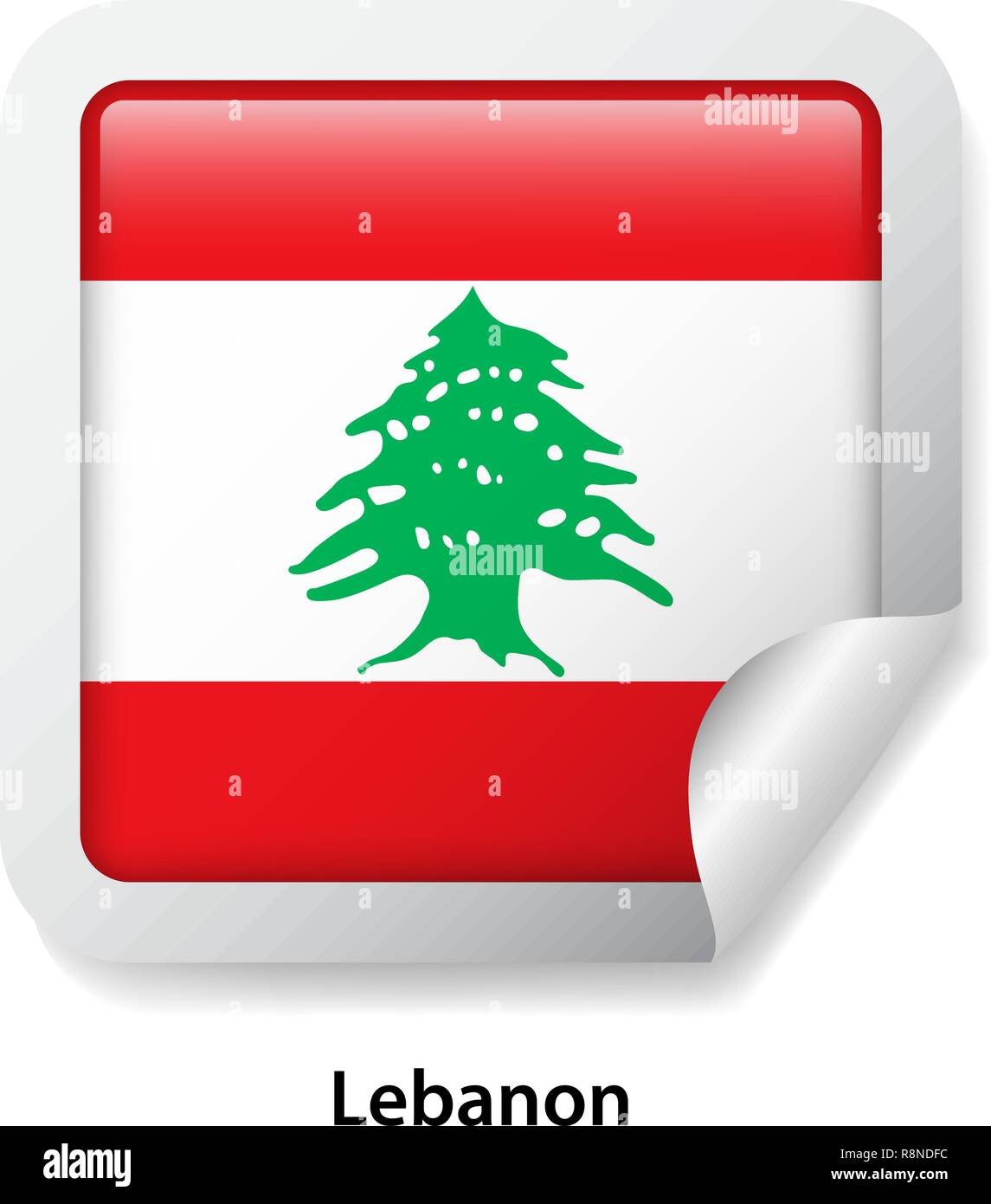 Flag of Lebanon. Round glossy sticker Stock Vector Image & Art - Alamy