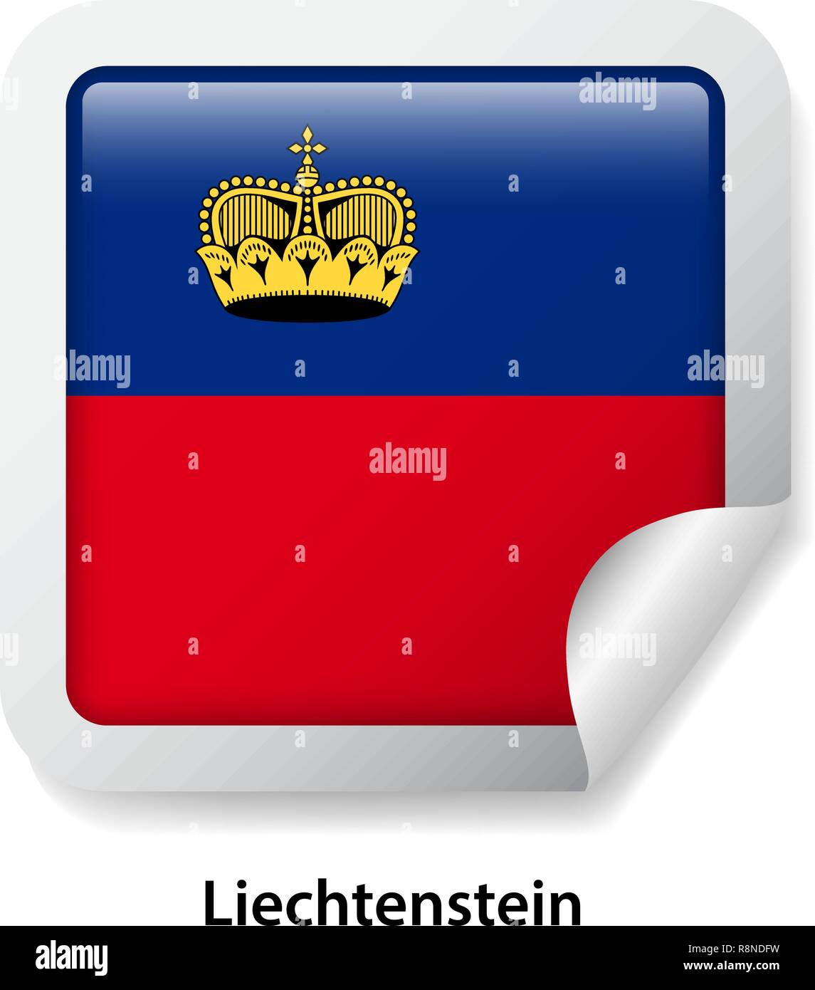 Flag of Liechtenstein. Round glossy sticker Stock Vector Image & Art ...