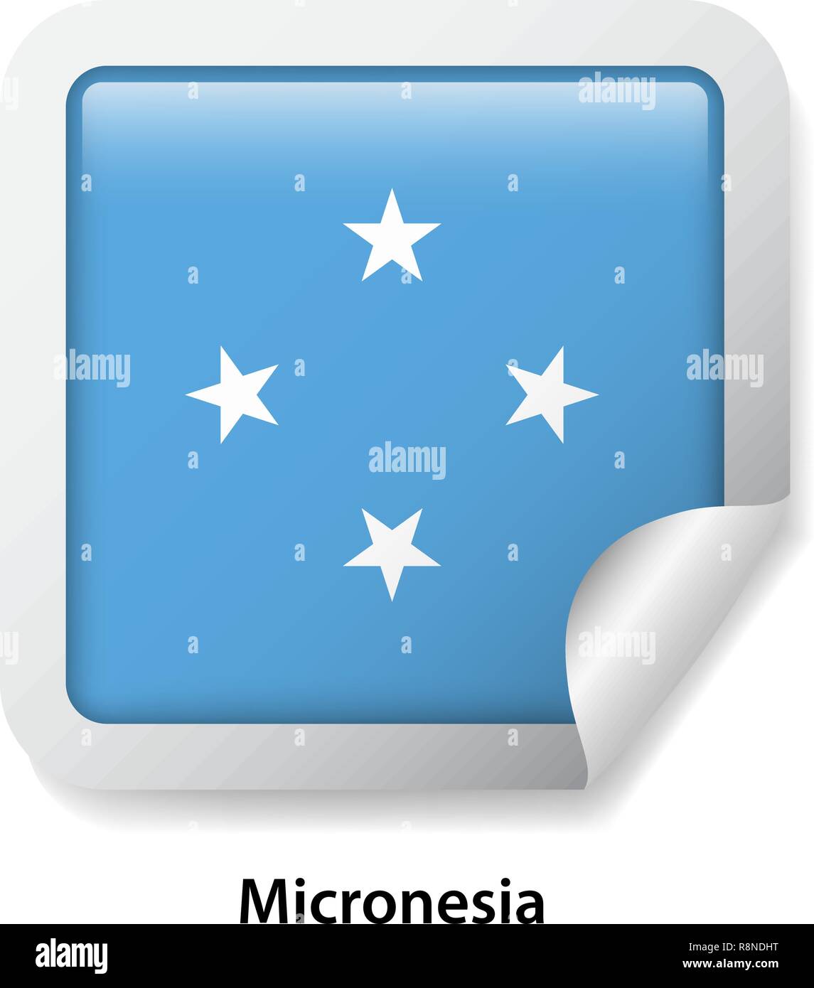 Flag of Micronesia. Round glossy sticker Stock Vector Image & Art - Alamy
