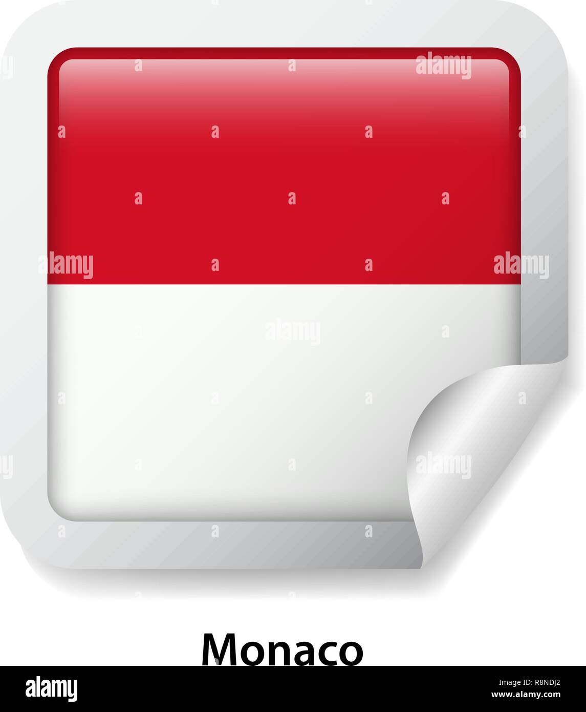 Flag of Monaco. Round glossy sticker Stock Vector Image & Art - Alamy