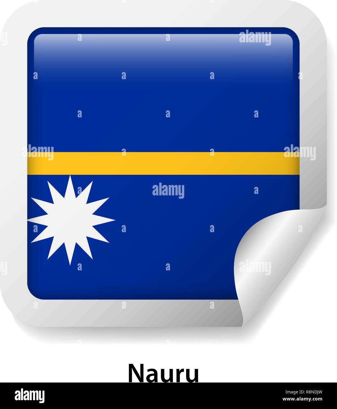 Flag of Nauru. Round glossy sticker Stock Vector Image & Art - Alamy