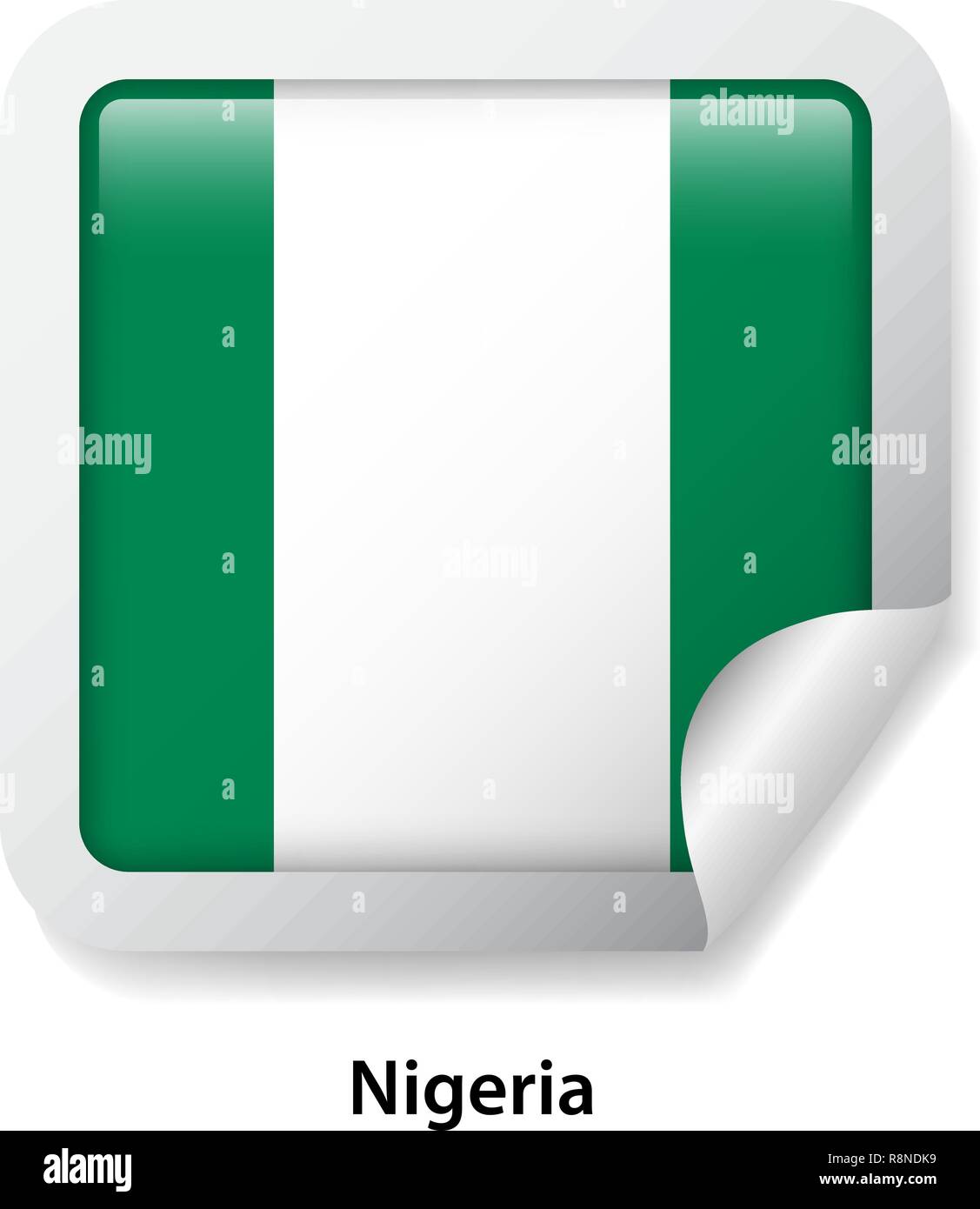 Flag of Nigeria. Round glossy sticker Stock Vector Image & Art - Alamy