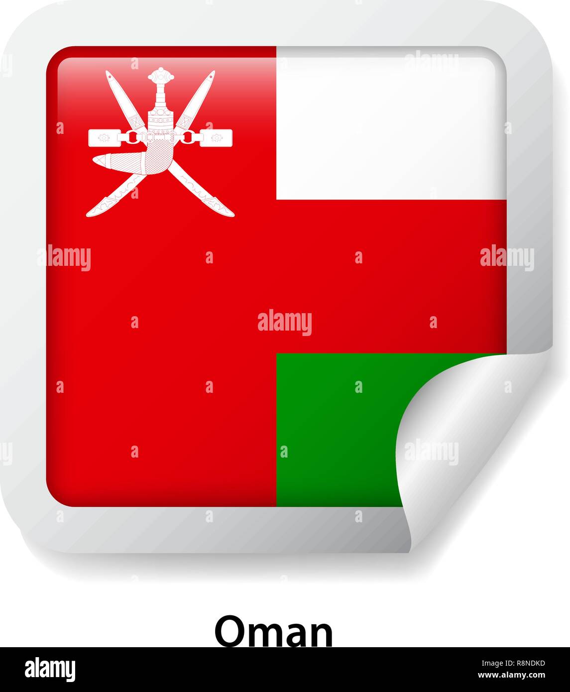 Flag of Oman. Round glossy sticker Stock Vector Image & Art - Alamy