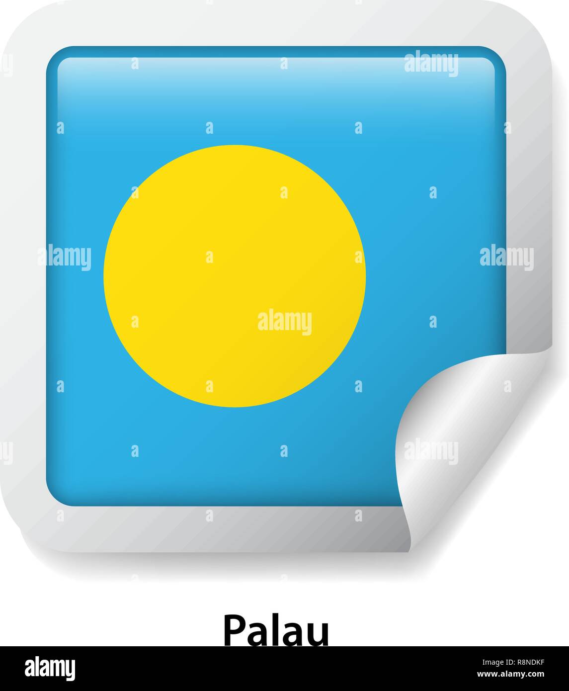 Flag of Palau. Round glossy sticker Stock Vector Image & Art - Alamy