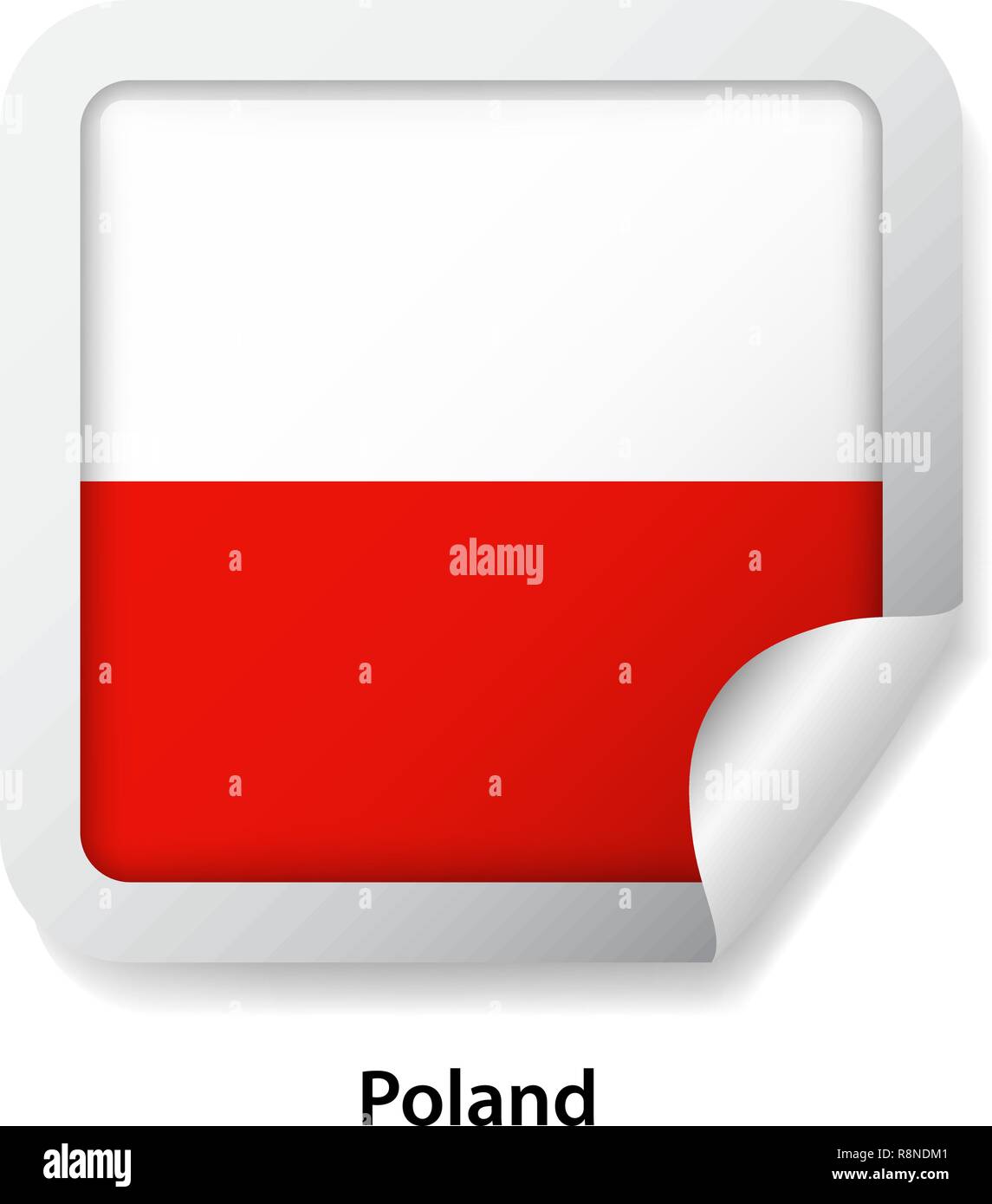 Flag of Poland. Round glossy badge sticker Stock Vector Image & Art - Alamy
