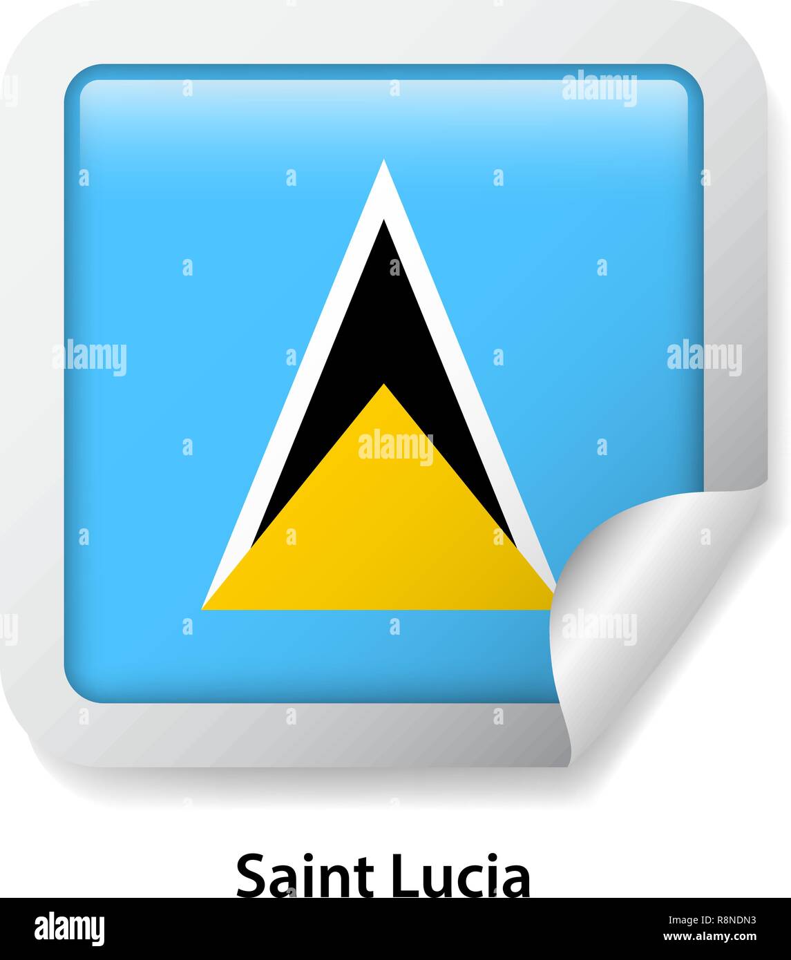 Flag of Saint Lucia. Round glossy badge sticker Stock Vector Image ...