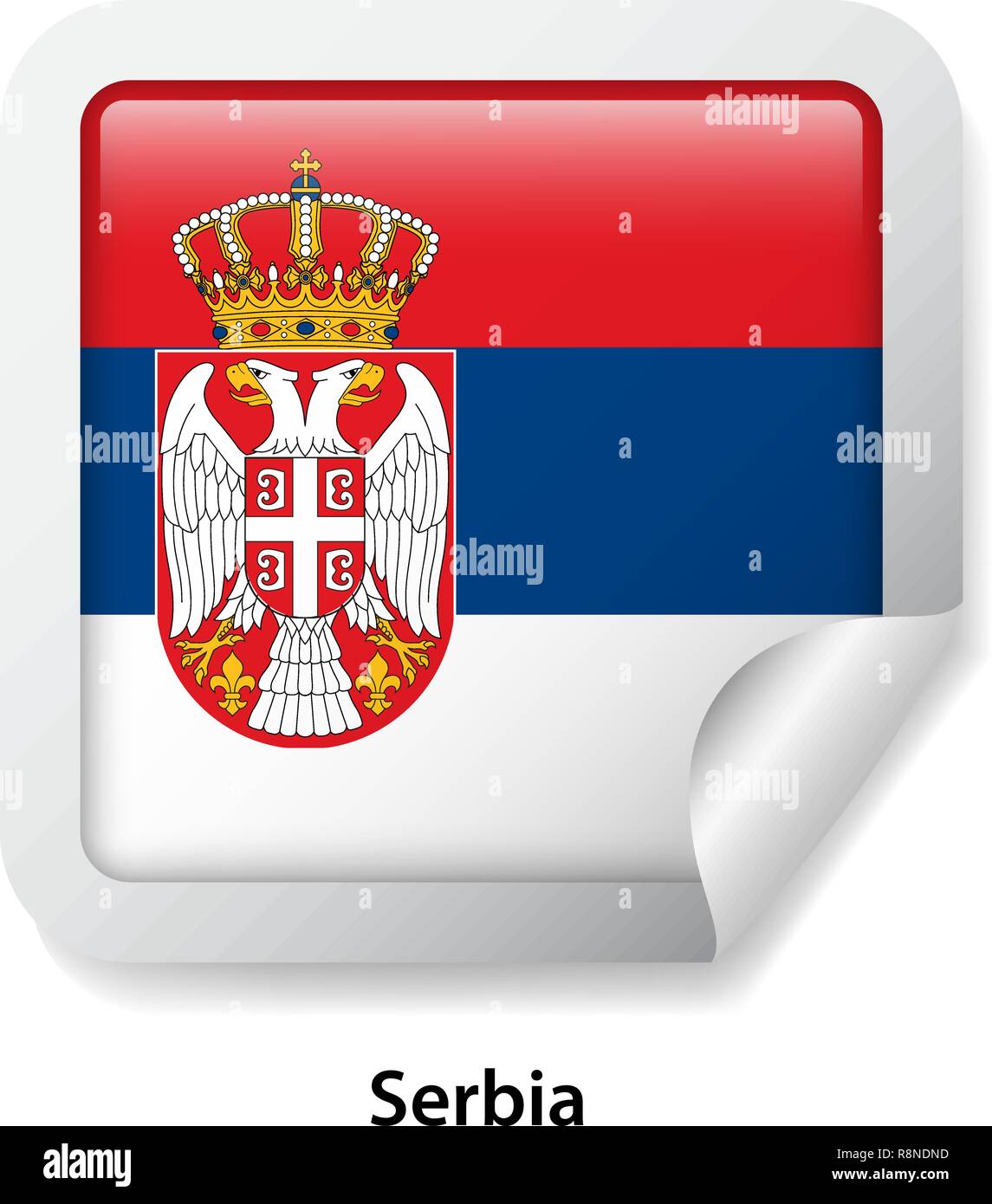 Flag Of Serbia Round Glossy Badge Sticker Stock Vector Image And Art Alamy