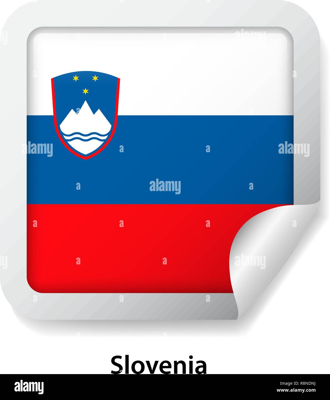 Flag of Slovenia. Round glossy badge sticker Stock Vector Image & Art ...