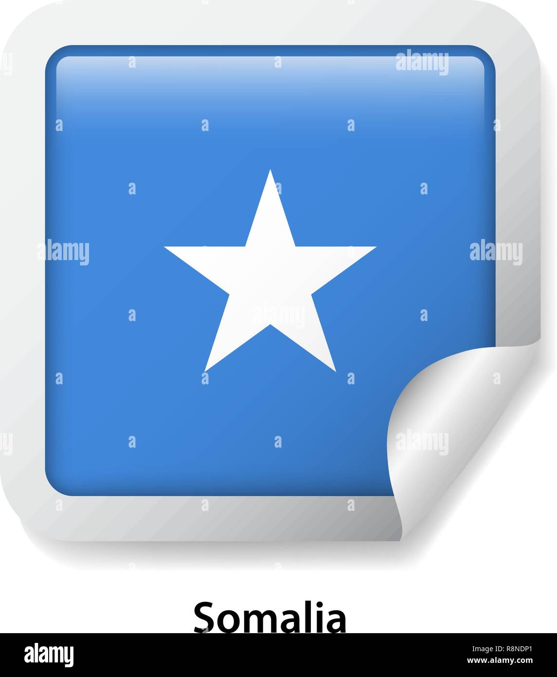 Flag of Somalia. Round glossy badge sticker Stock Vector Image & Art ...