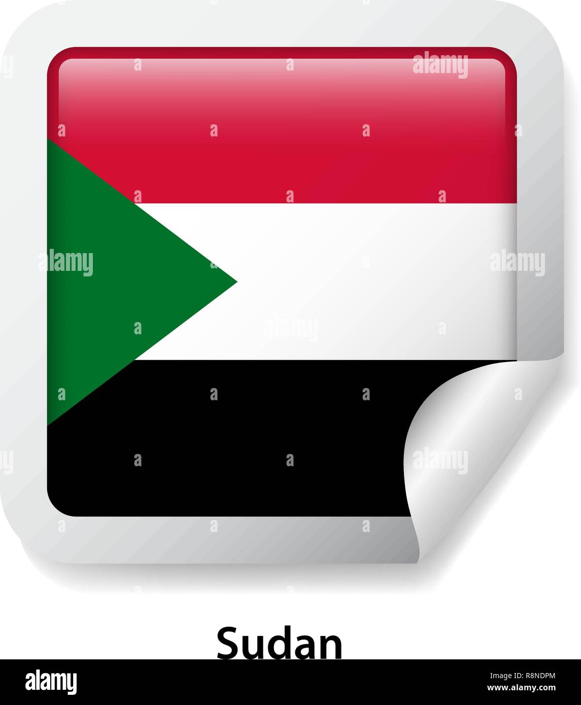 Flag of Sudan. Round glossy badge sticker Stock Vector Image & Art - Alamy