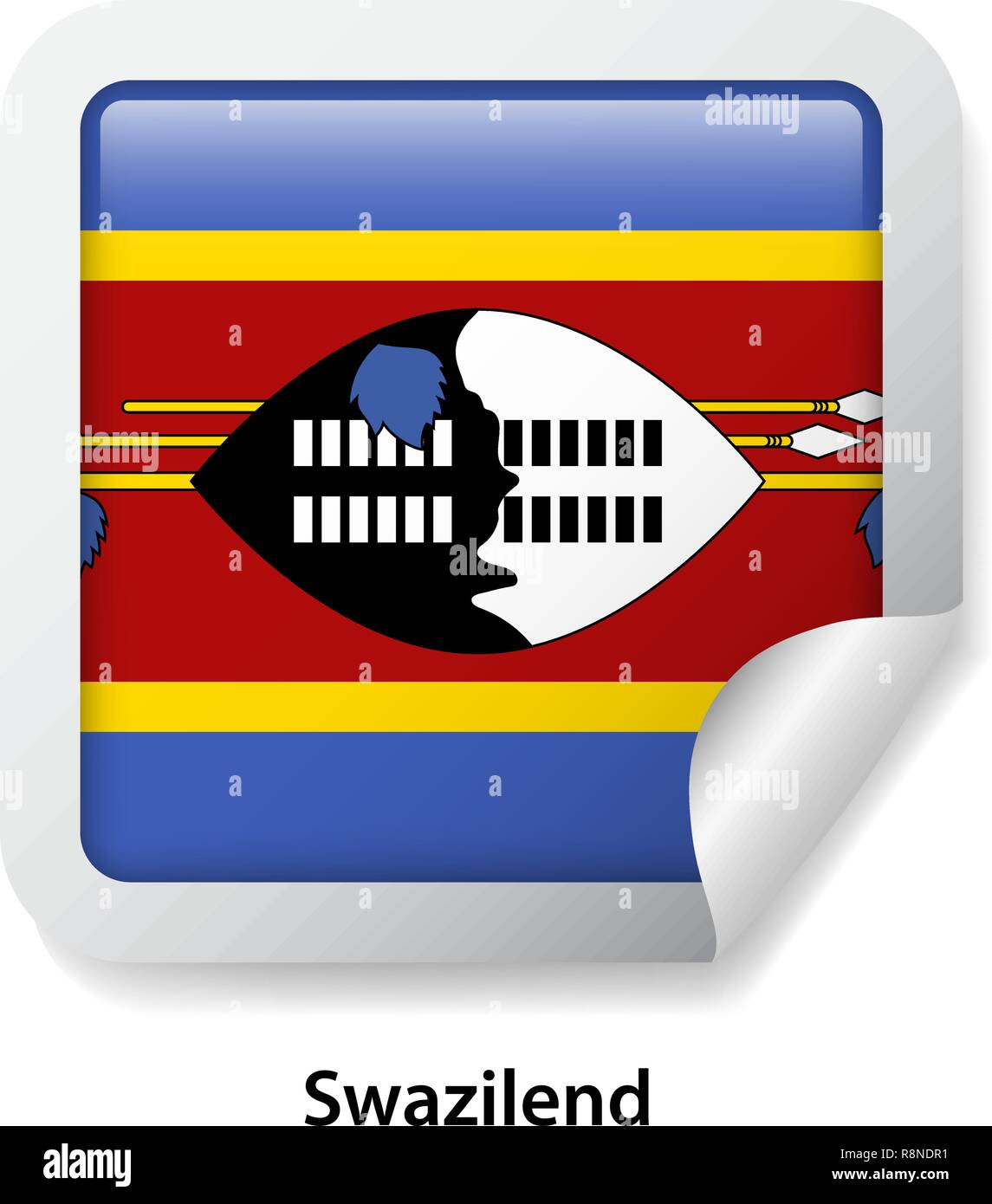 Flag of Swaziland. Round glossy badge sticker Stock Vector Image & Art ...