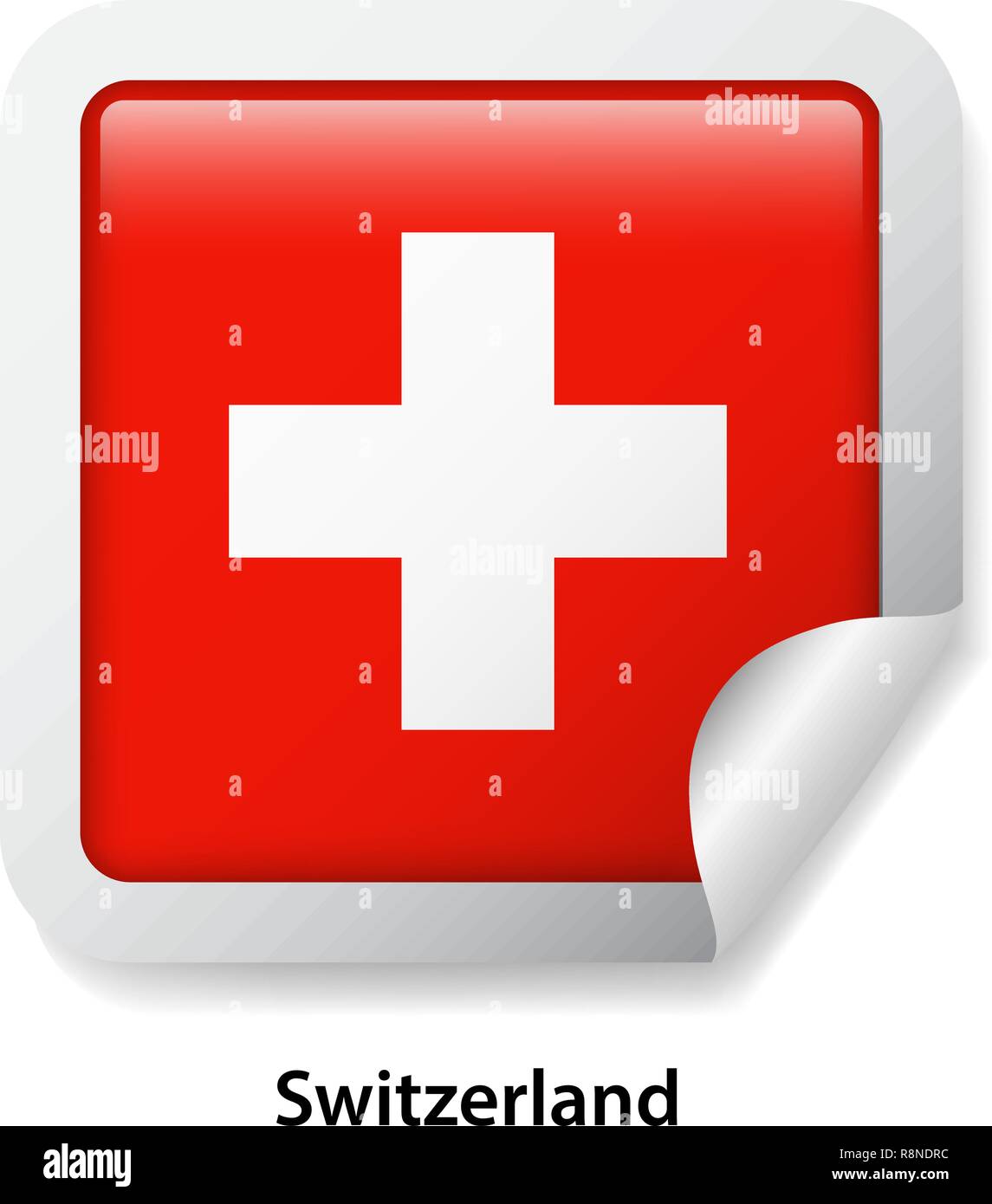 Flag of Switzerland. Round glossy badge sticker Stock Vector Image ...