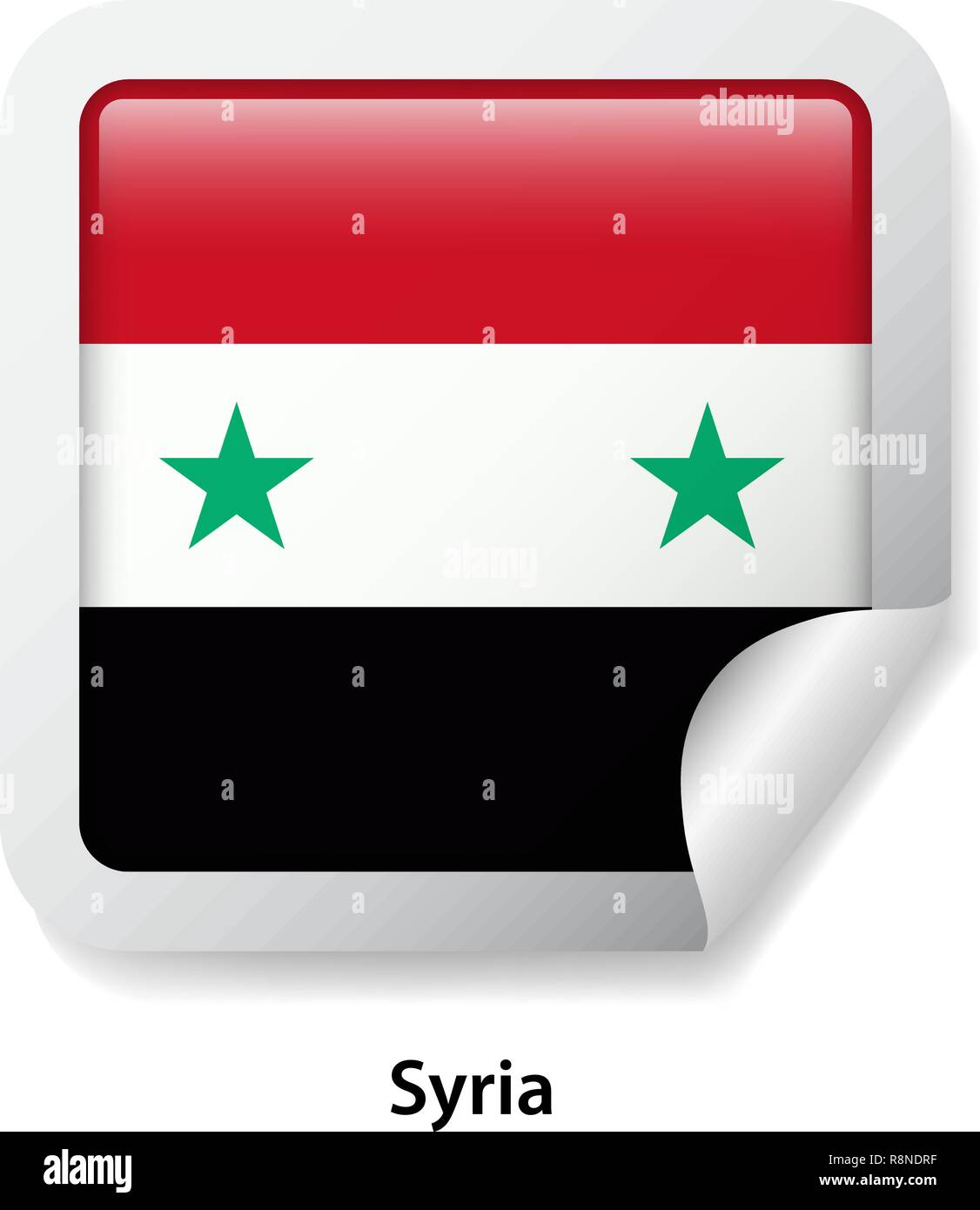 Flag of Syria. Round glossy badge sticker Stock Vector Image & Art - Alamy