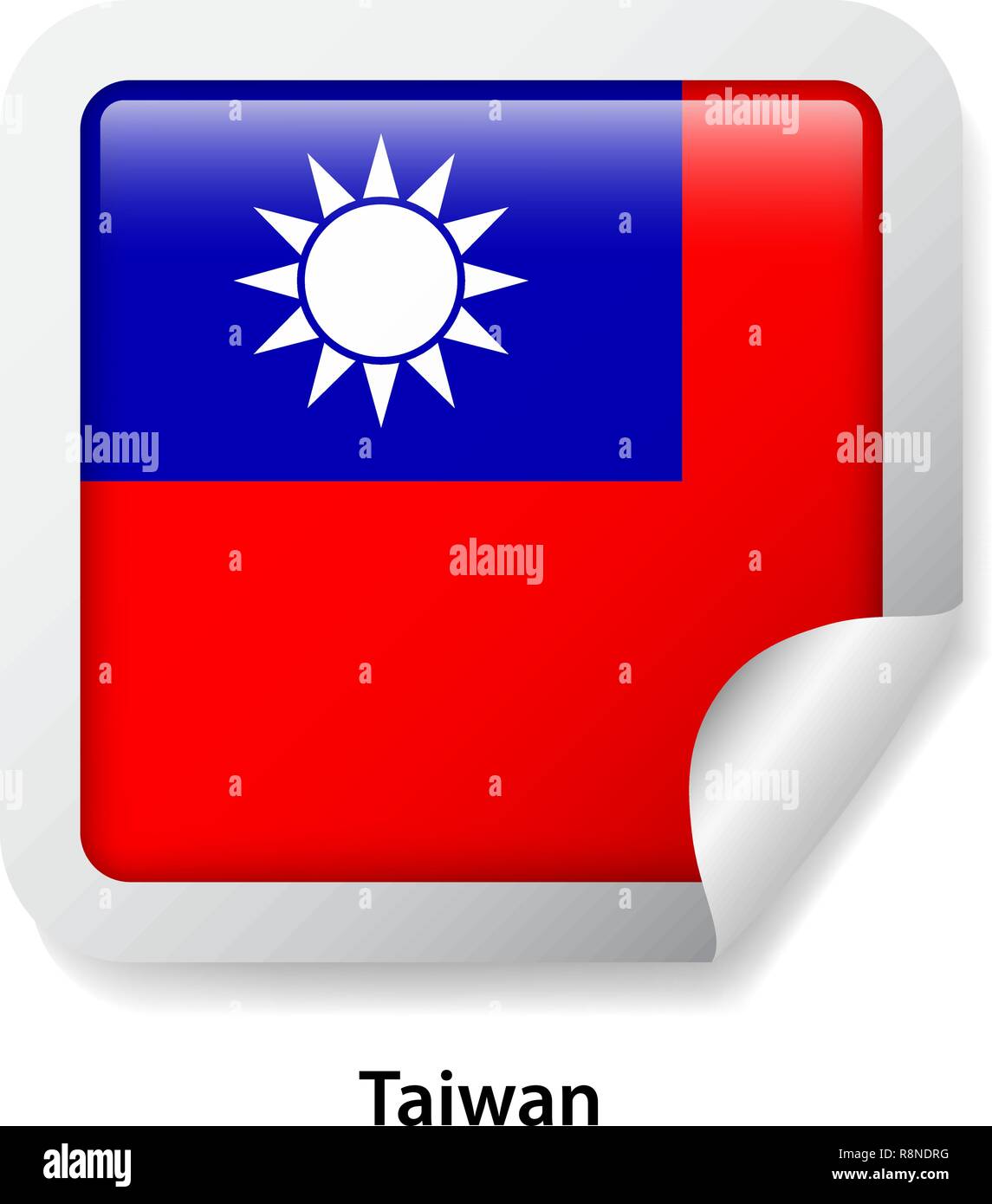 Taiwan flag sticker hi-res stock photography and images - Alamy