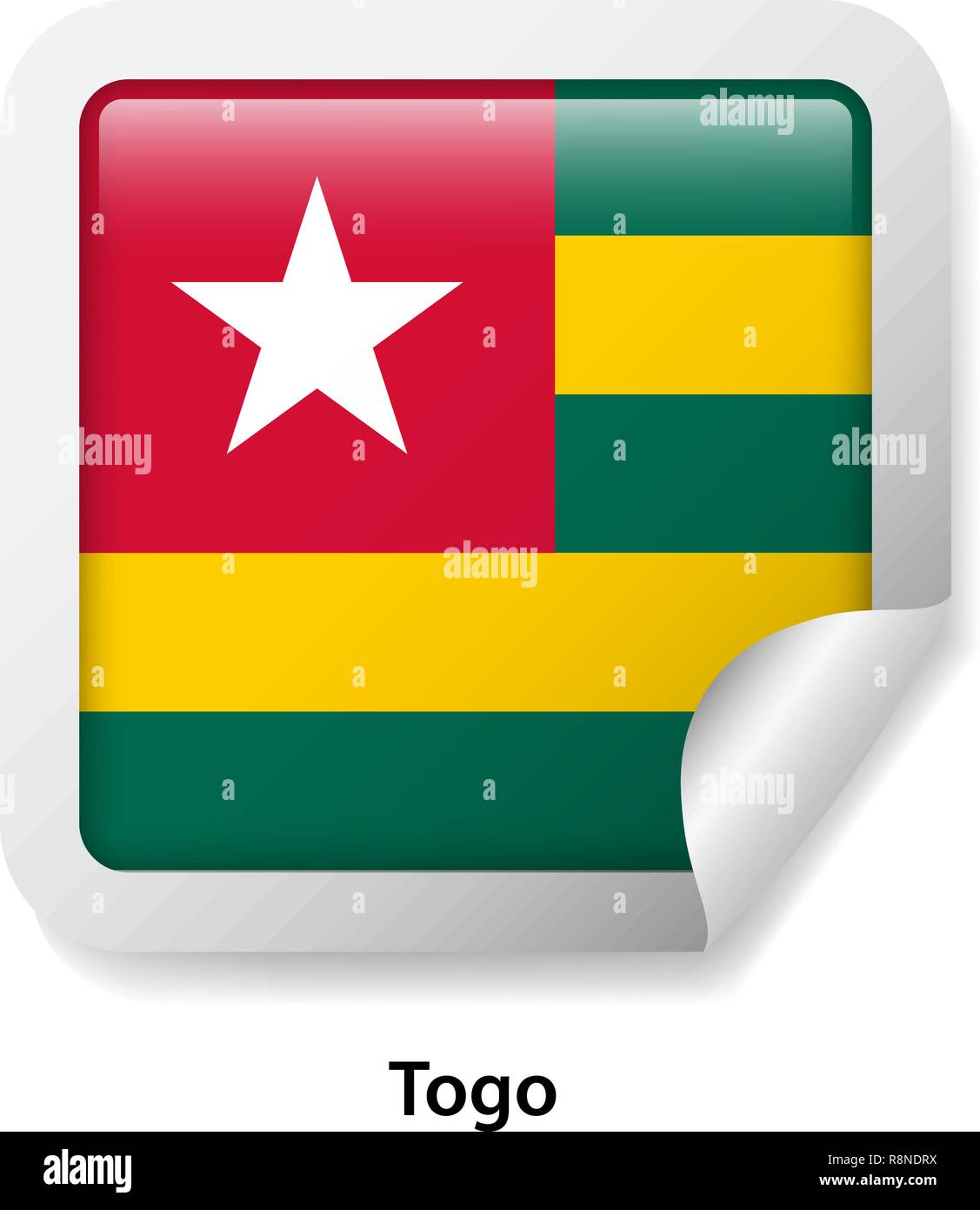 Flag of Togo. Round glossy badge sticker Stock Vector Image & Art - Alamy