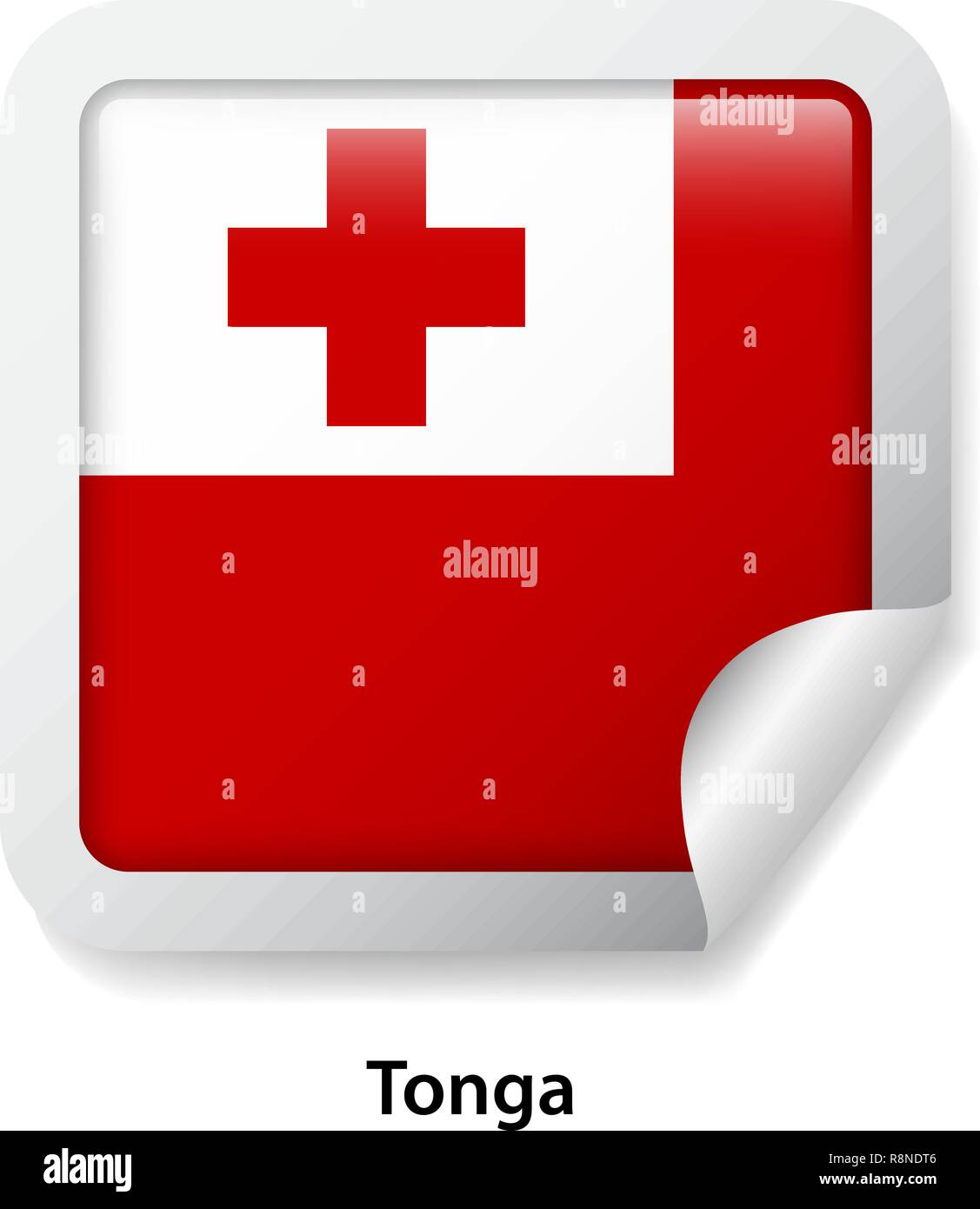 Flag of Tonga. Round glossy badge sticker Stock Vector Image & Art - Alamy
