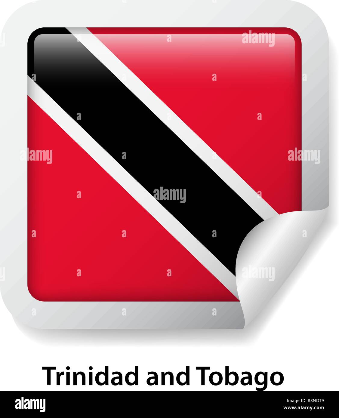 Flag of Trinidad and Tobago. Round glossy badge sticker Stock Vector Image & Art - Alamy