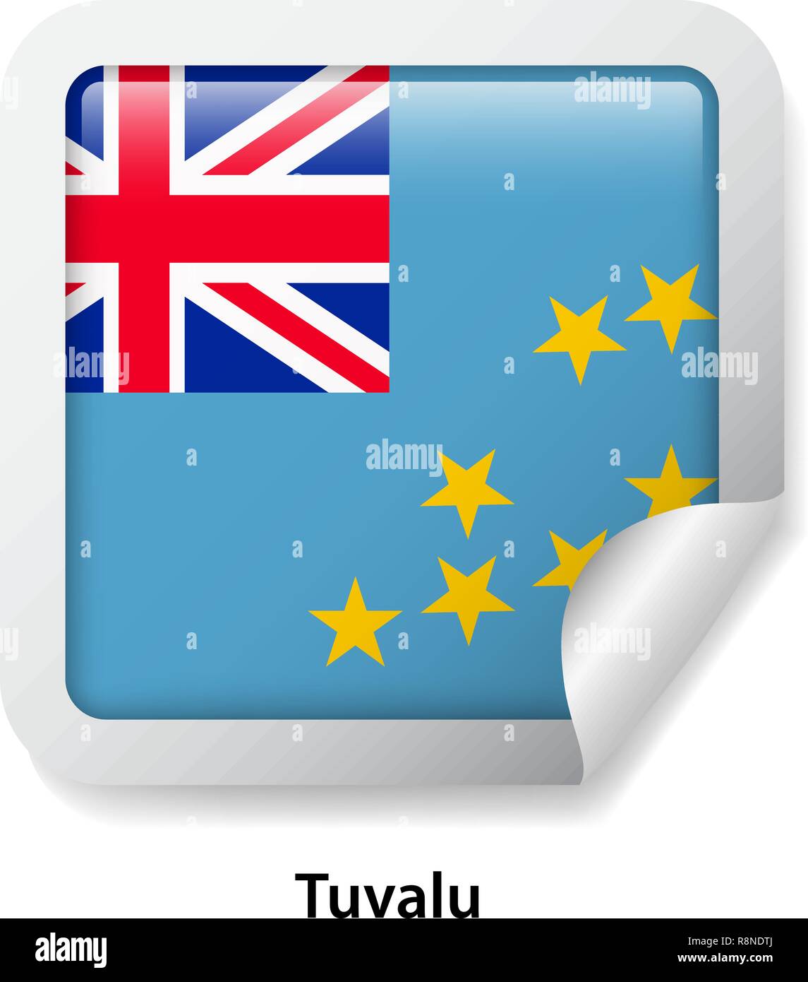 Flag of Tuvalu. Round glossy badge sticker Stock Vector Image & Art - Alamy