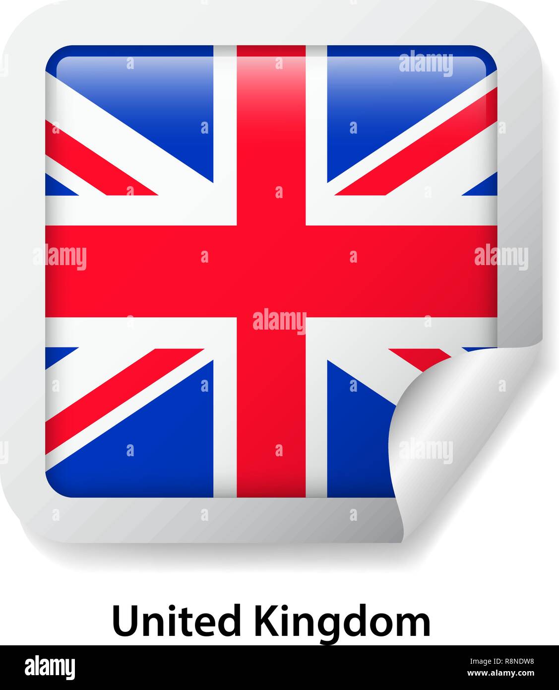 Great Britain, United Kingdom, England flag. Round glossy badge sticker ...