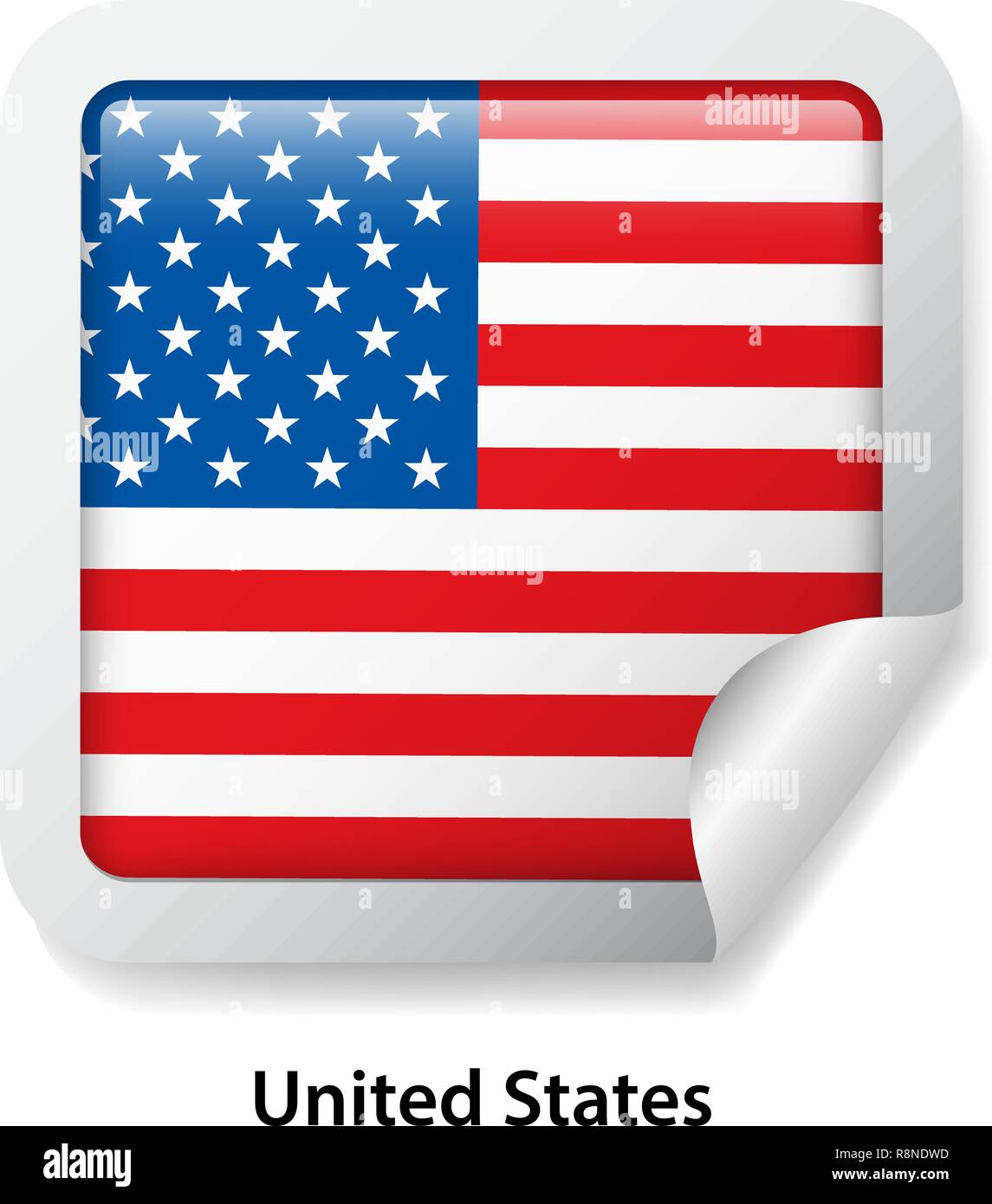 Flag of the USA. Round glossy badge sticker Stock Vector Image & Art ...