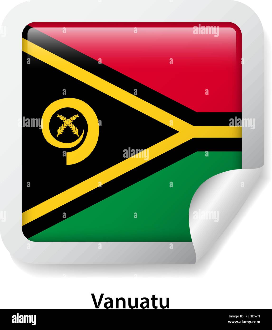 Flag of Vanuatu. Round glossy badge sticker Stock Vector Image & Art ...