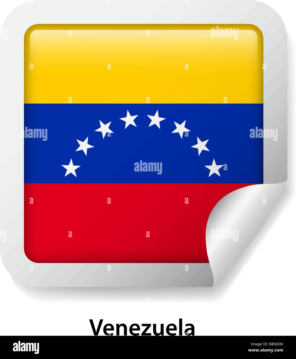 Flag of Venezuela. Round glossy badge sticker Stock Vector Image & Art ...