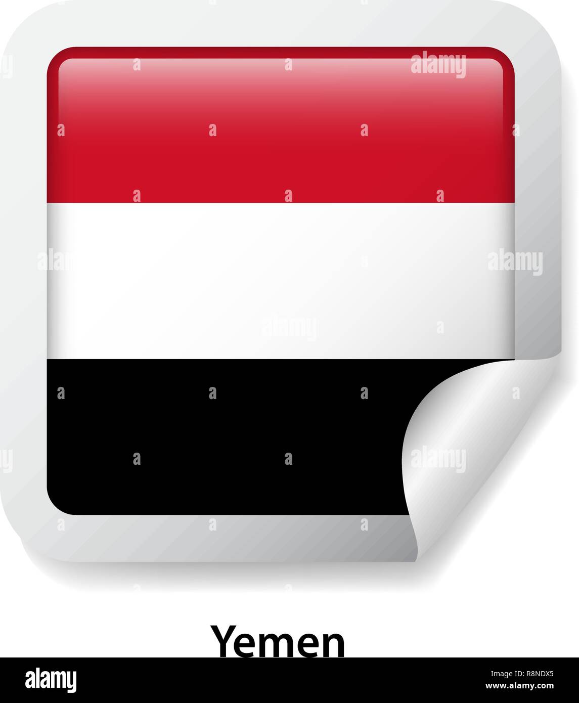 Flag of Yemen. Round glossy badge sticker Stock Vector Image & Art - Alamy