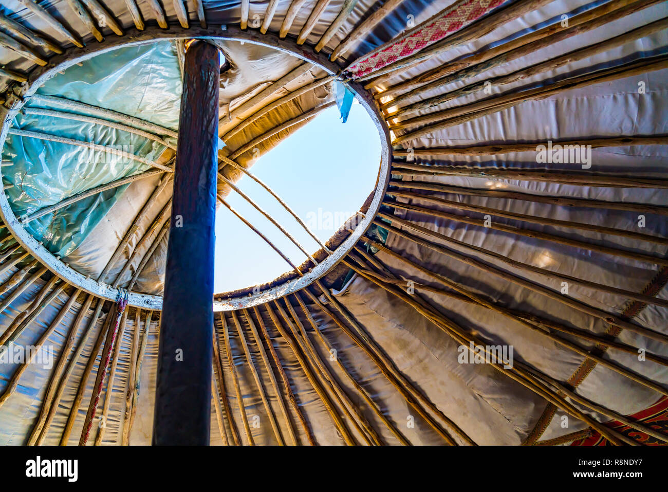Roof of Mongolian Ger can open for good ventilation and natural light ...