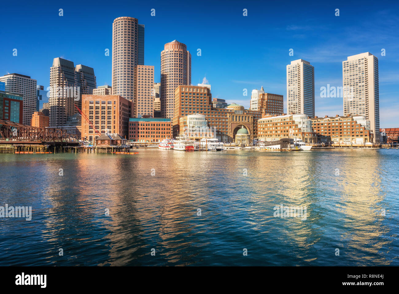 Boston downtown at sunrise Stock Photo - Alamy