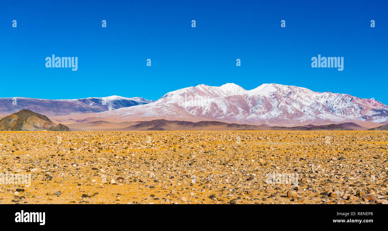 Autumn landscape of the Western Mongolia with the beautiful snow ...