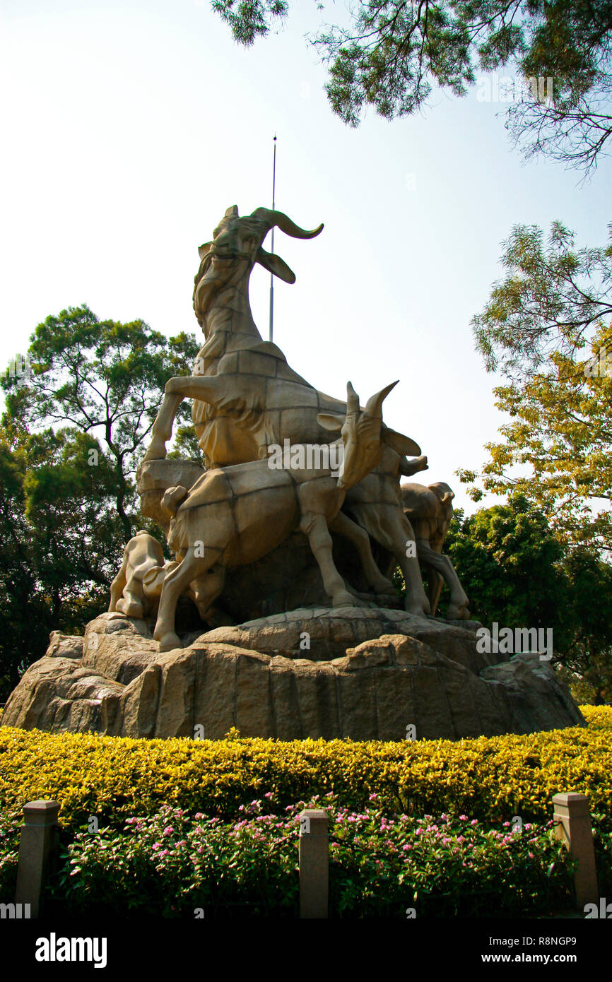 Five goats statue in Guangzhou city China Stock Photo - Alamy
