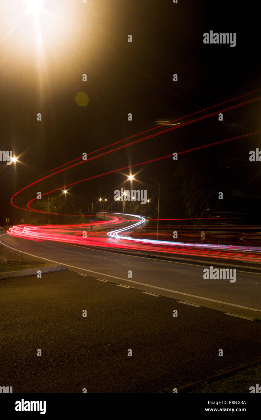 light trails of cars Stock Photo - Alamy