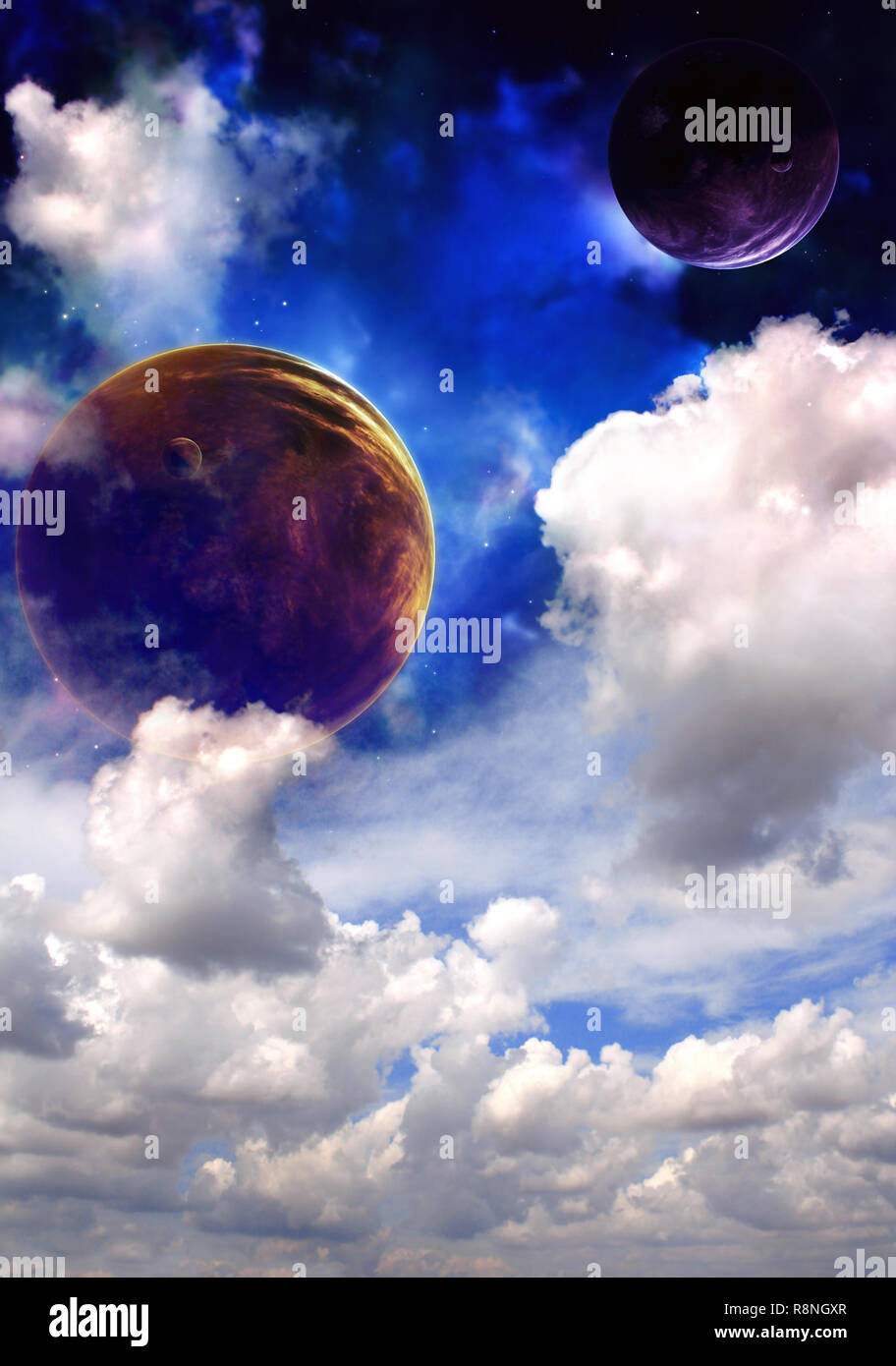 Space sky in alien planet Stock Photo - Alamy