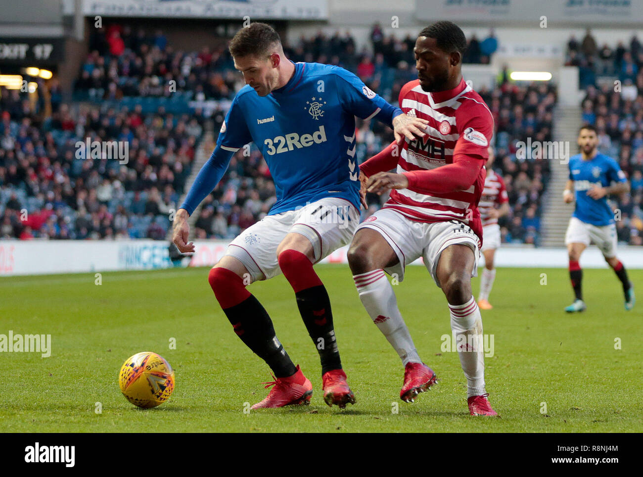 Rangers' Kyle Lafferty (left) vies with Hamilton Academical's Lenny ...