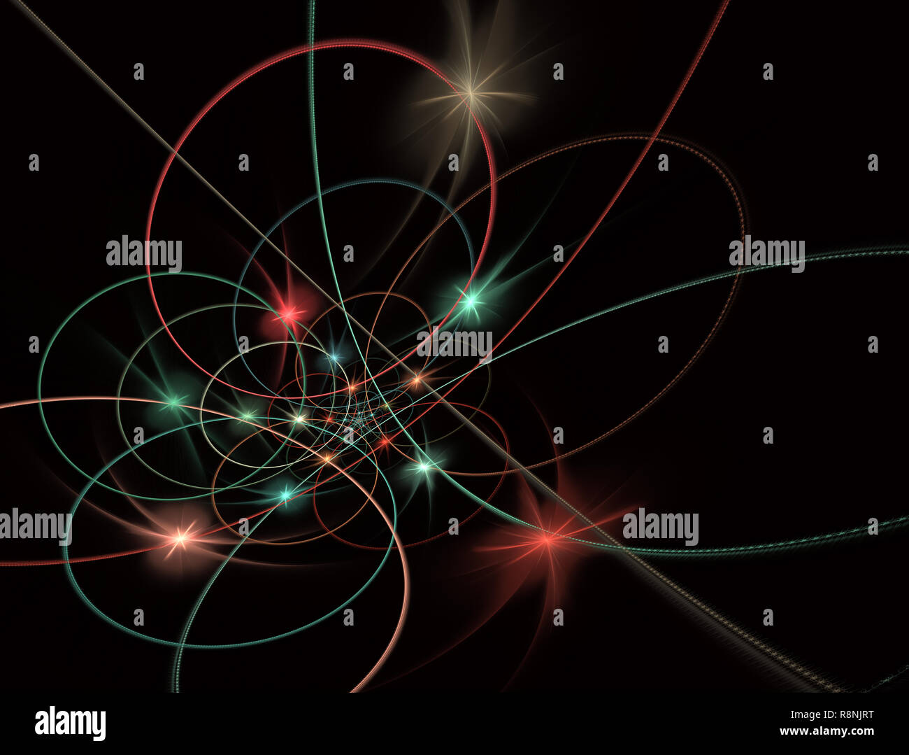 Digital design of on orbit space. Color abstract lines. Futuristic ...