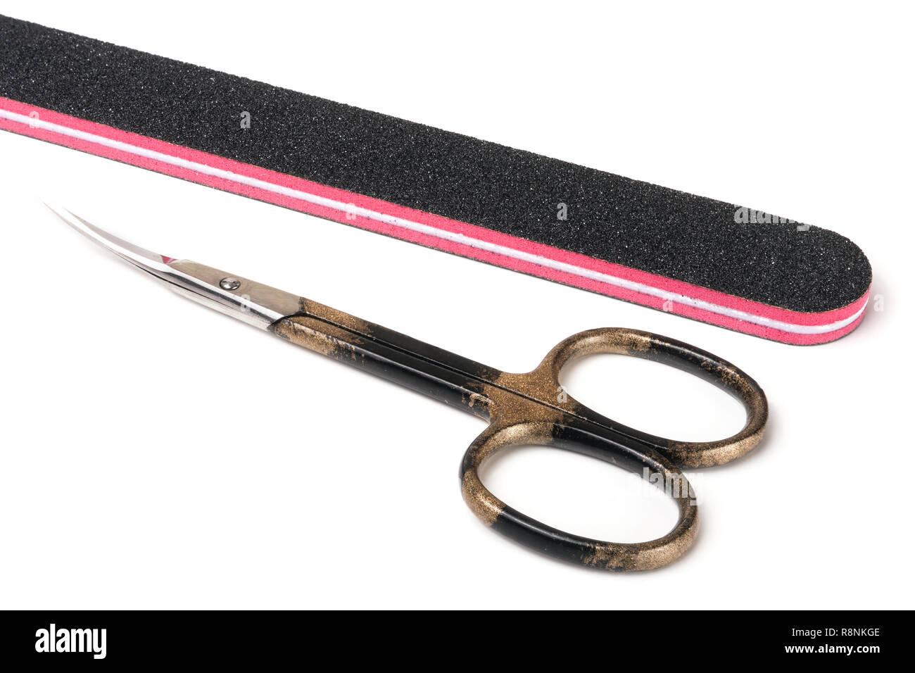 nail scissors and file isolated on white background Stock Photo - Alamy