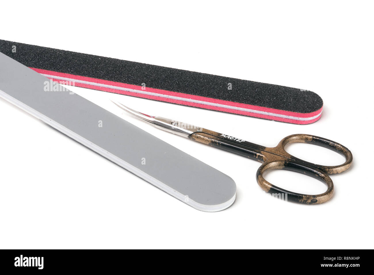nail scissors and two files isolated on white background Stock Photo ...