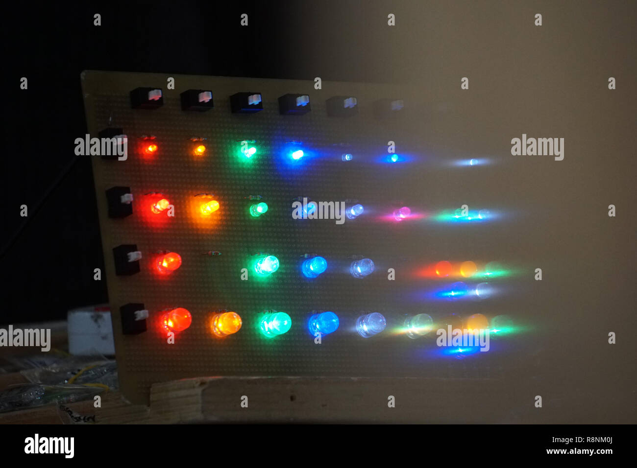 multi color led lamp strip panel Stock Photo - Alamy