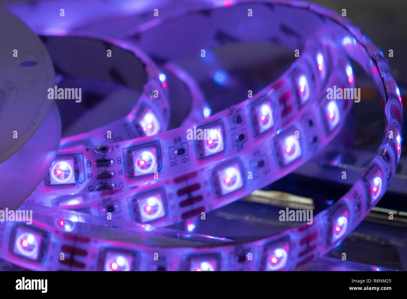 multi color led lamp strip Stock Photo - Alamy