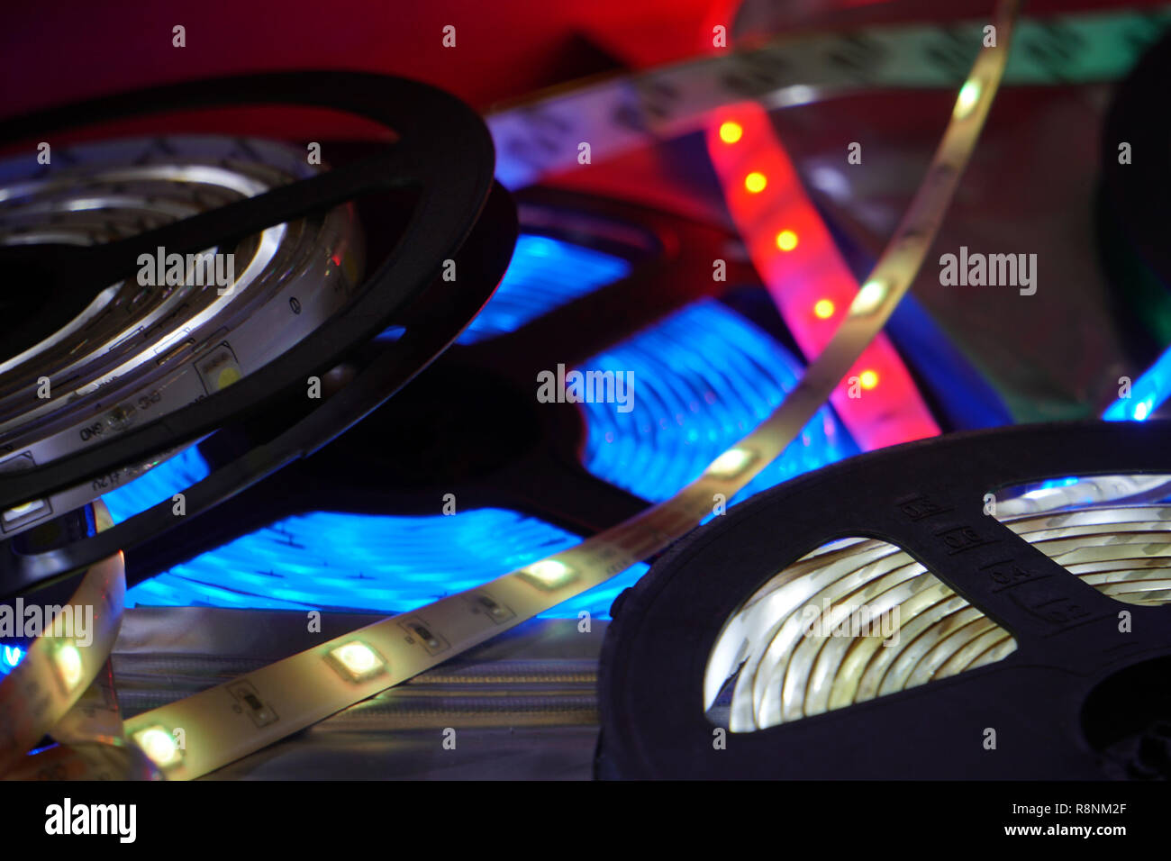 multi color led lamp strip Stock Photo - Alamy