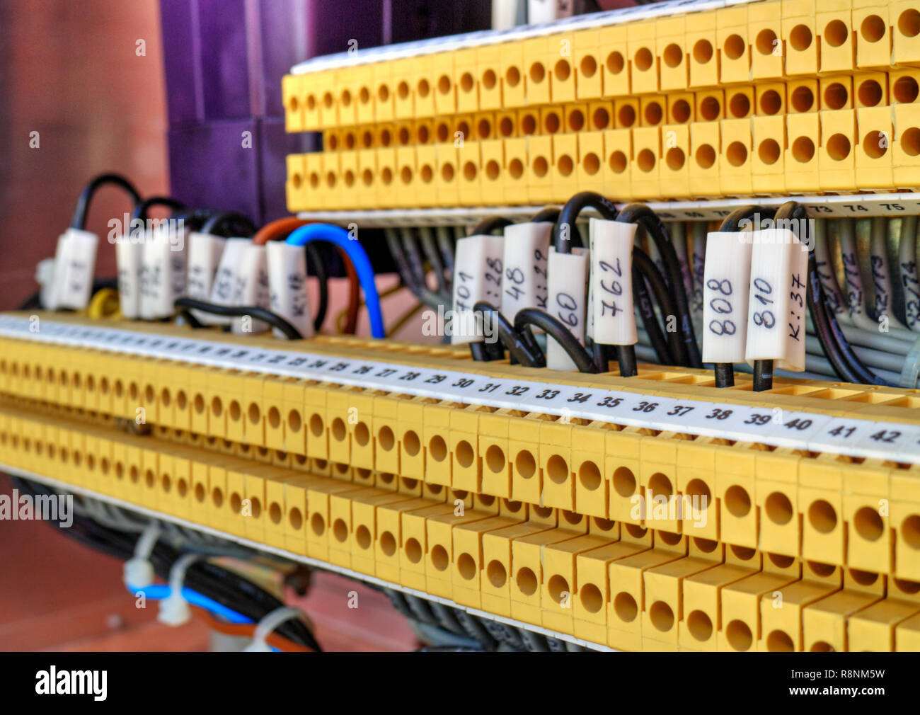 Inside view of electrical control cubicle of high voltage disconnector ...