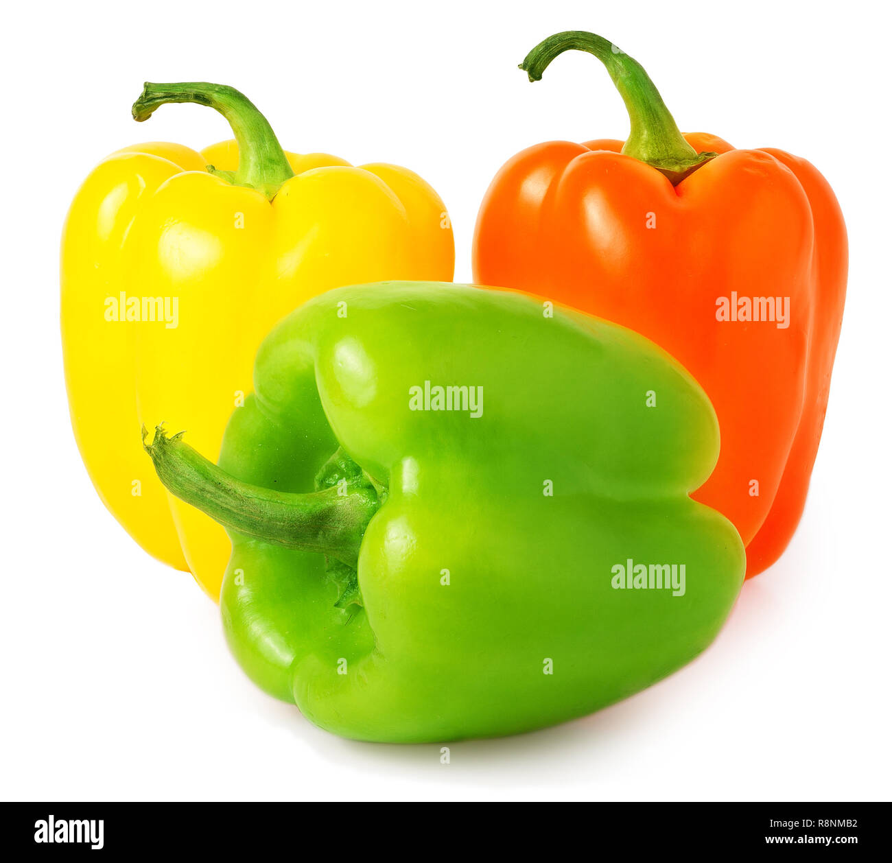 Colored pepper isolated on a white background Stock Photo - Alamy