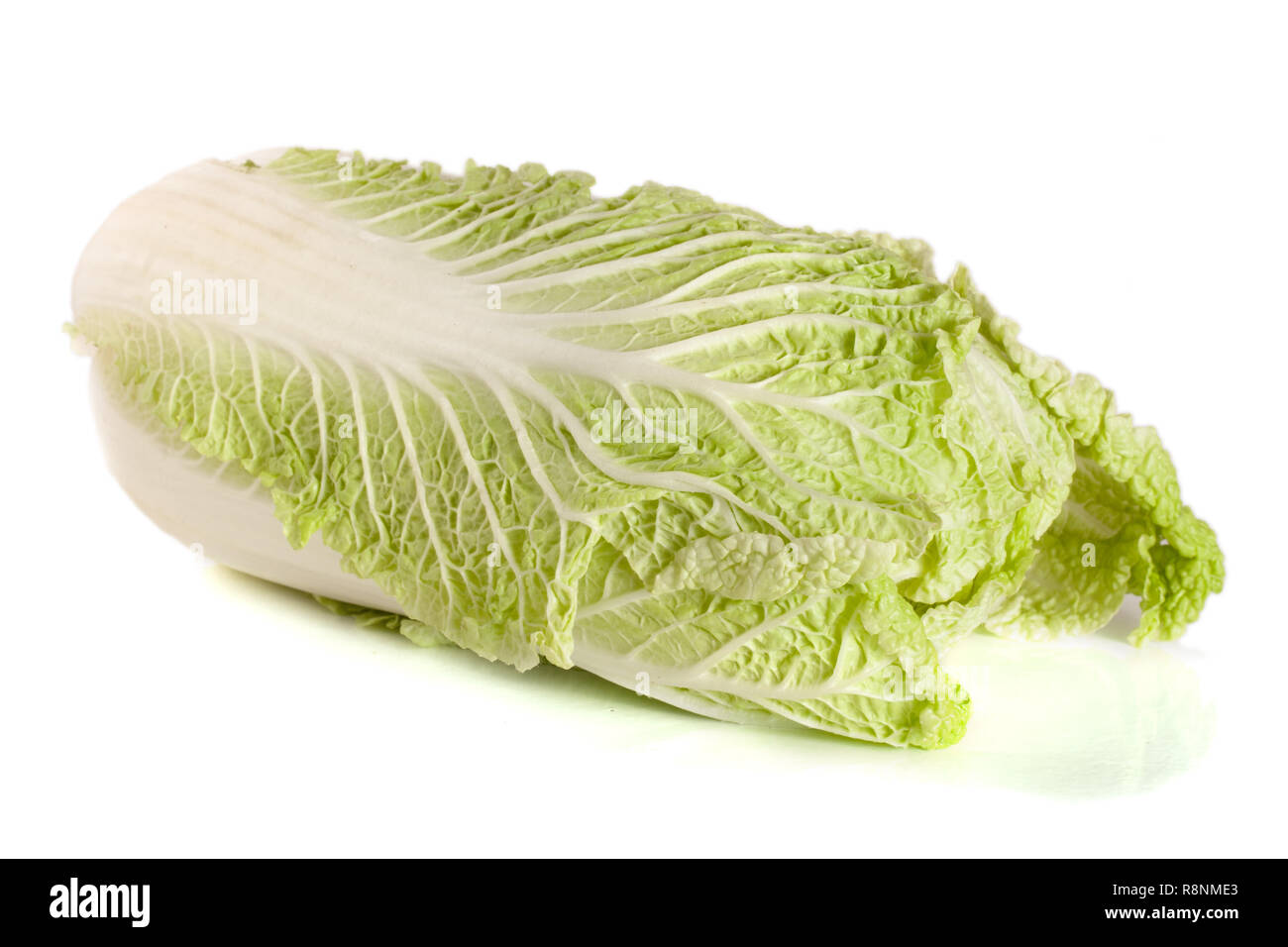 one chinese cabbage and half isolated on white background Stock Photo ...