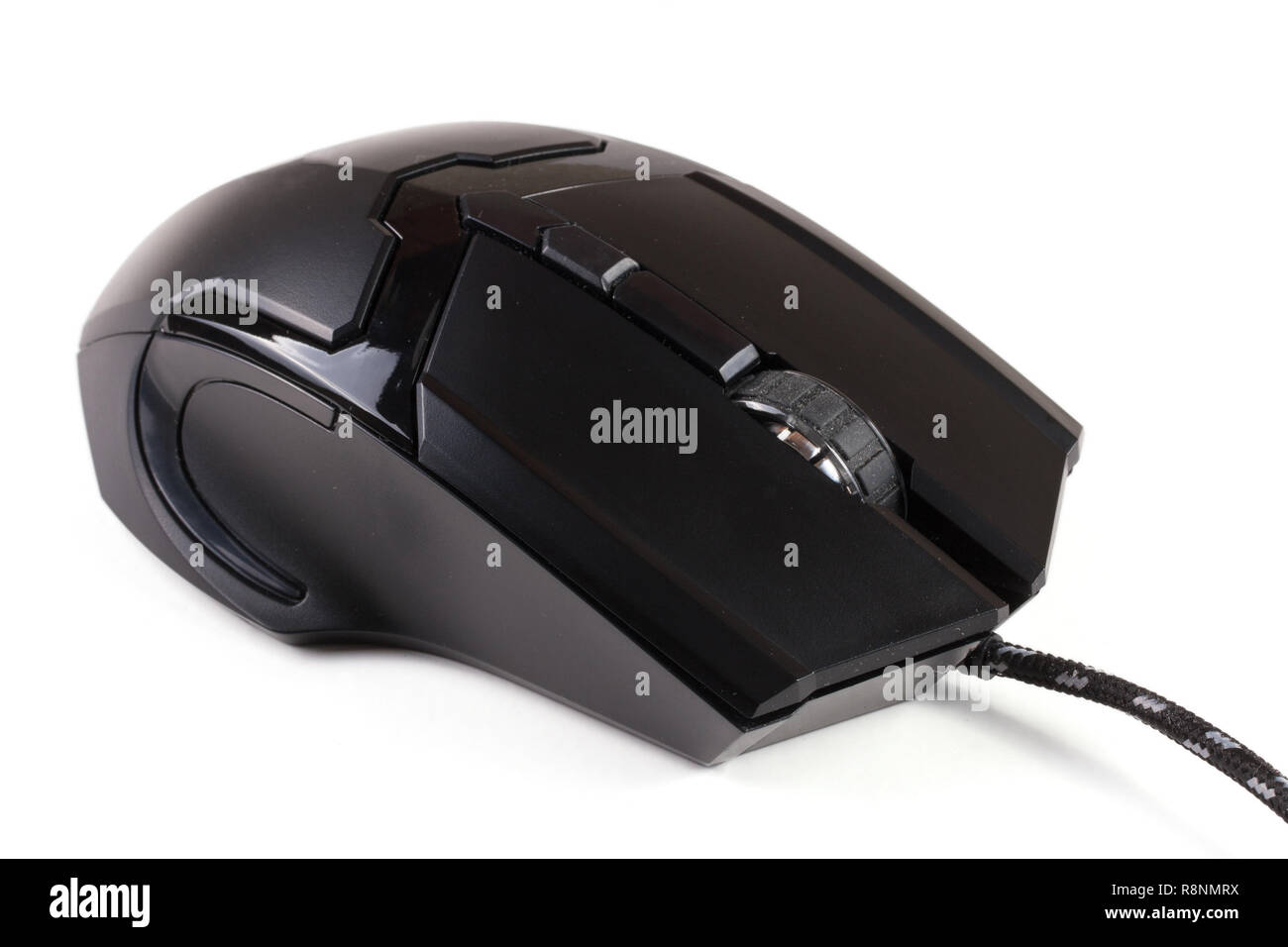 black computer mouse isolated on white background Stock Photo - Alamy