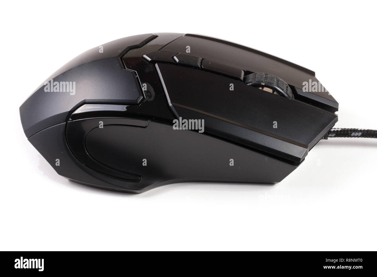 black computer mouse isolated on white background Stock Photo - Alamy