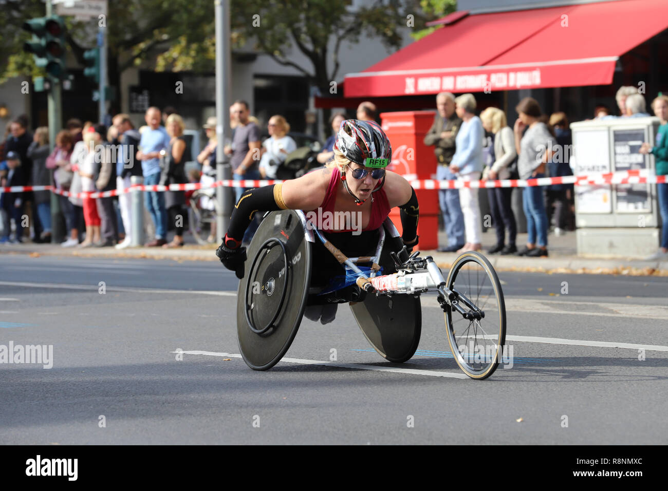 Berlin, Berlin/Germany, September 16, 2018. Participating hand bikers ...