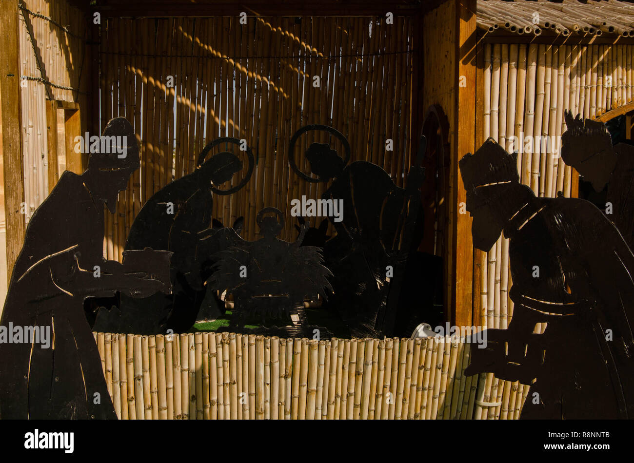 baby cheesus christmas crib - birth of cheesus concept Stock Photo - Alamy